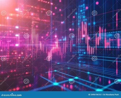 Exploring Digital Waveforms A Vibrant Visualization Stock Illustration