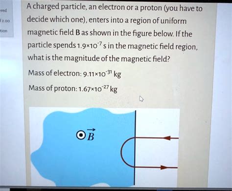 Solved Ted A Charged Particle An Electron Ora Proton You Have To