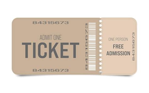 Brown Ticket Free Entry For One Person On A White Background Vector