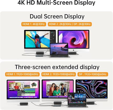 Usb C Laptop Docking Station 12 In 1 Docking Station Triple Display Idsonix