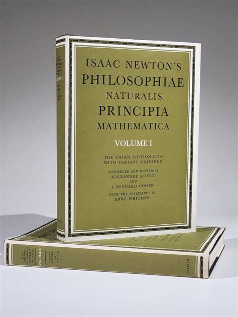 Philosophiae Naturalis Principia Mathematica Isaac Newton Alexandre Koyré I Bernard Cohen