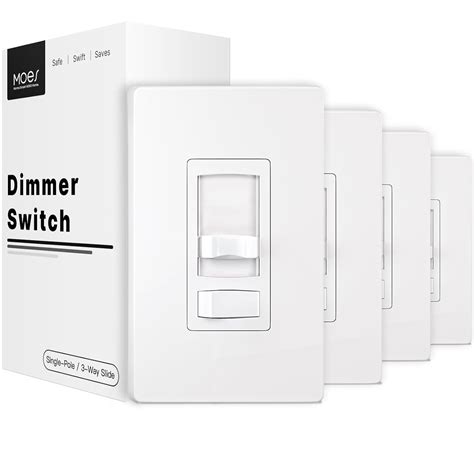 Dimmer Light Switch 4 Pack 3 Way And Single Pole Dimmable Switch For Led
