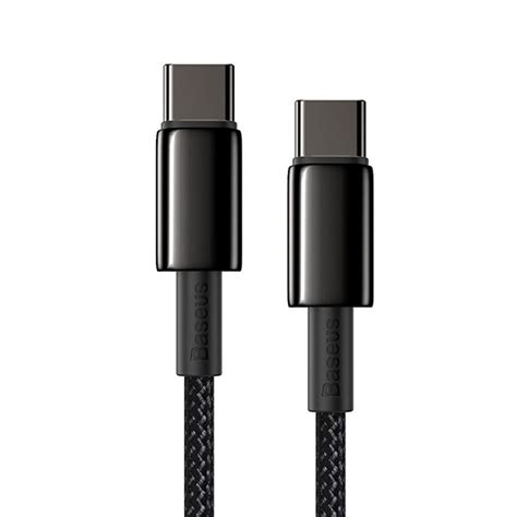 כבל Usb C ל Usb C מהיר שזור באורך מטר 100 וואט שחור Baseus שיפי