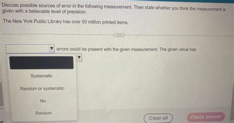 solved discuss possible sources of error in the following