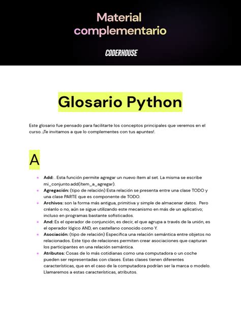 Glosario Python 123 Pdf Python Lenguaje De Programación