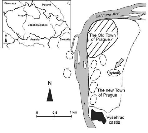 Schematic Representation Of The Surroundings Of The Old Town Of Prague