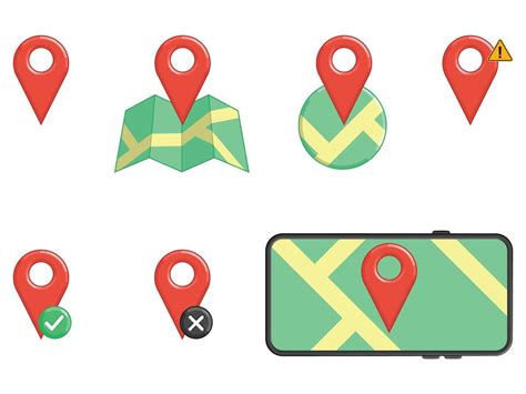 Map Location Pin Navigational Directions Set 51782096 Vector Art At