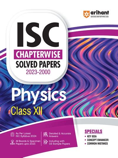 Isc Chapterwise Solved Papers 2023 2000 Physics Class Xii Class 12