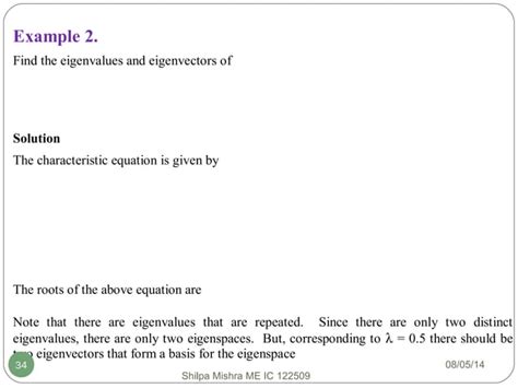 State Space Analysis Eign Values And Eign Vectors Ppt