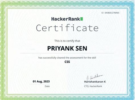 priyank sen on linkedin hackerrank certification css assessment