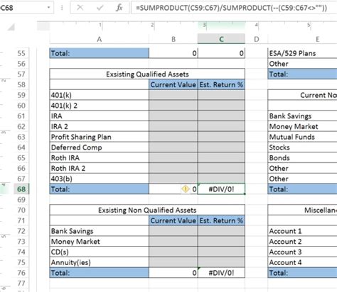 Weighted Average Ignoring Blank Cells And Avoiding The Div0 Cell