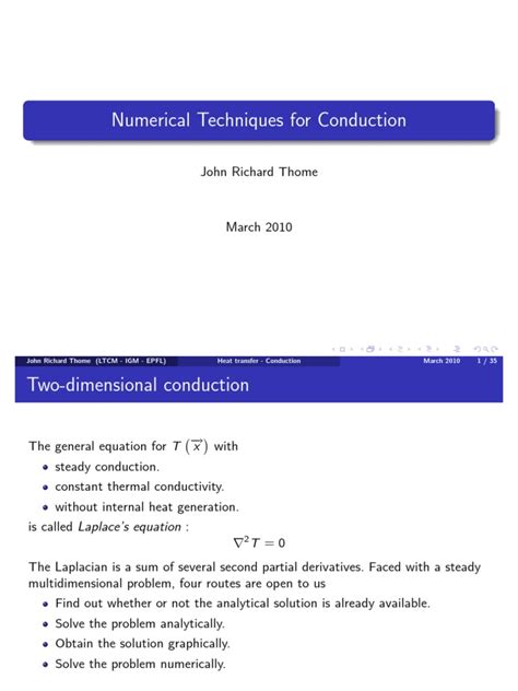 Slides 05b Numerical Heat Conduction Pdf Thermal Conduction Heat Transfer