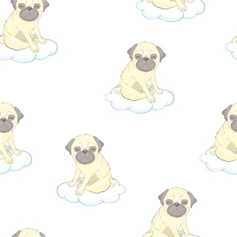 Premium Vector Cute Pug Pattern