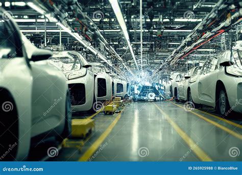 Splendid 3d Illustration Advance High Tech Assembly Plant Scenic Stock