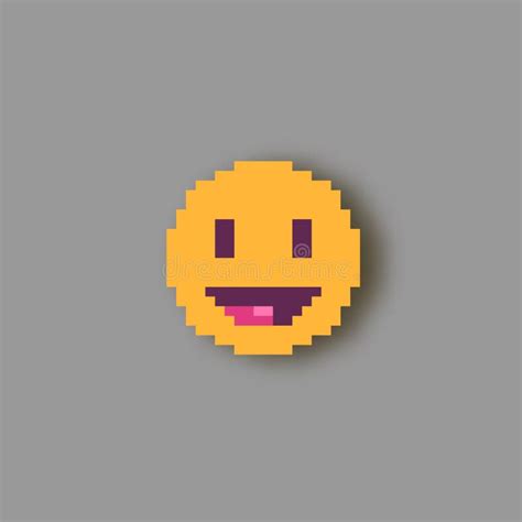 Cute Pixel Emoticons Set Of Emoji Smile Icons Pixel Art Vector Illustration Stock Vector
