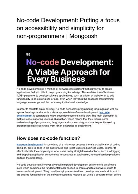 ppt no code development mongoosh powerpoint presentation free