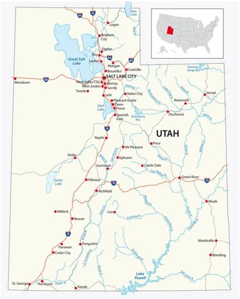Utah Road Map Vector Art Stock Images Depositphotos