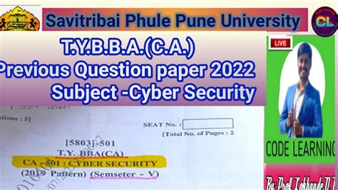 Cyber Security Question Paper 2022 Sppu Question Paper 2022 March 2022 Question Paper Tybba