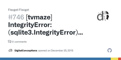 [tvmaze] integrityerror sqlite3tegrityerror unique constraint