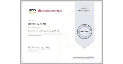jheel maini on linkedin completion certificate for generative ai with