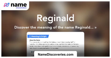 Reginald Name Meaning And Origin