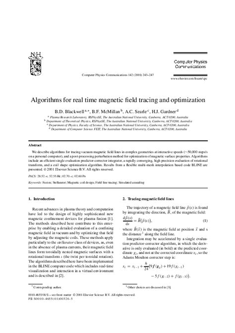 pdf algorithms for real time magnetic field tracing and optimization