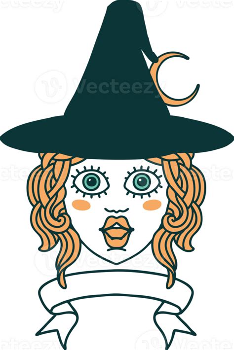 Human Witch Character With Banner Illustration 45290689 Png