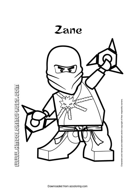 Lego Ninja Coloring Page Zane Download Printable Pdf Templateroller