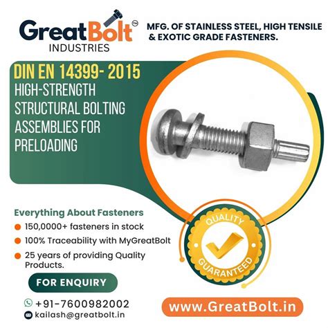 Din En 14399 2015 High Strength Structural Bolting Assemblies For Preloading At ₹ 1piece