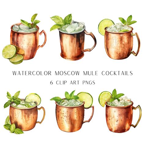 Moscow Mule Cocktail Illustration Moscow Mule Watercolor Png Moscow