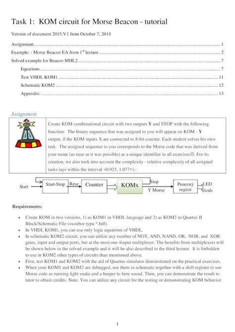 Pdf Task 1 Kom Circuit For Morse Beacon Tutorialdcenetfelkcvut
