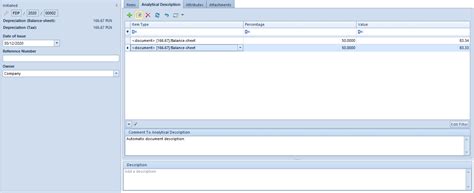 Analytical Description In Fixed Asset Documents Comarch Erp Standard