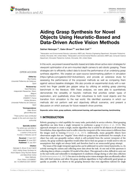 Pdf Aiding Grasp Synthesis For Novel Objects Using Heuristic Based