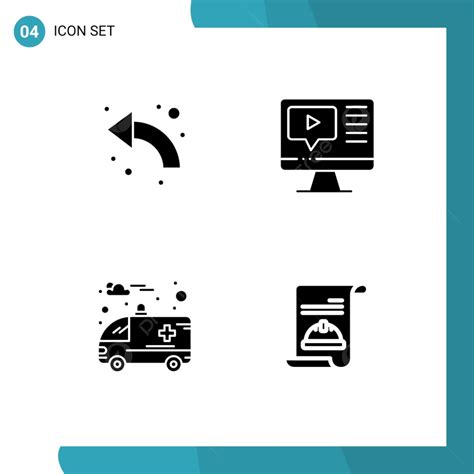 Modern Set Of 4 Solid Glyphs Pictograph Of Arrow Arrows Set Invite Png And Vector With