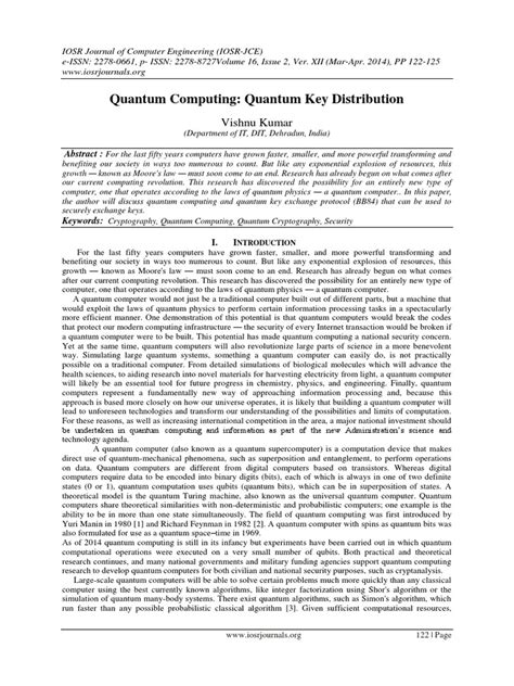 Pdf Quantum Computing Quantum Key Distribution Dokumentips