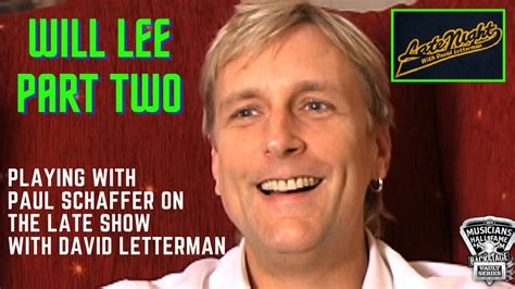 Will Lee Talks About Playing With Paul Shaffer On The Late Show With