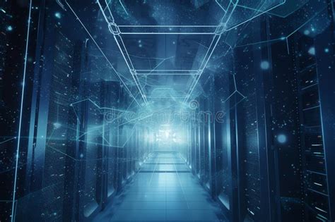 Cloud Computing Data Center Conceptual Illustration Generative Ai