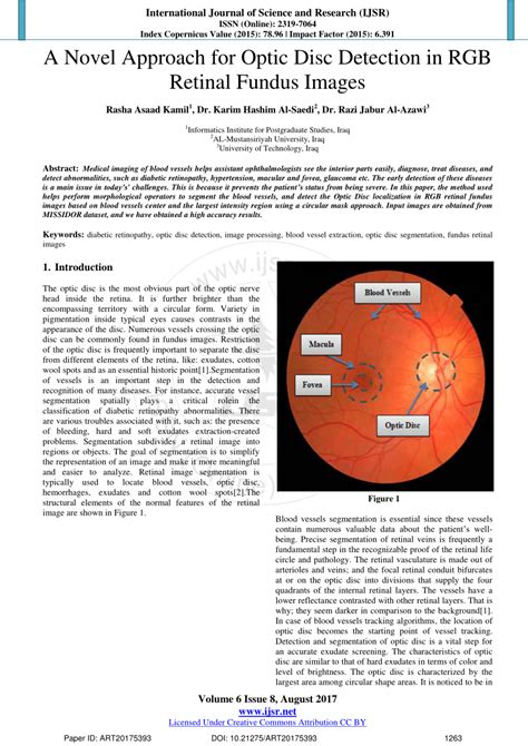 Pdf A Novel Approach For Optic Disc Detection In Rgb Retinal Fundus Images