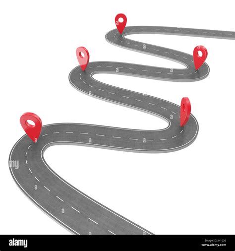Road Infographic With Pin Pointer Navigation Concept With Pin Pointer