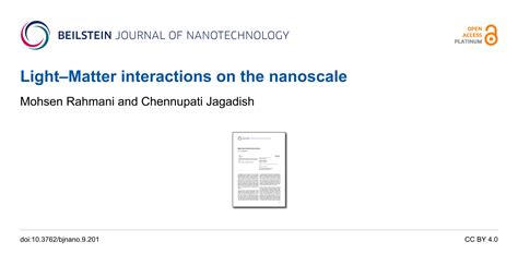 Bjnano Lightmatter Interactions On The Nanoscale