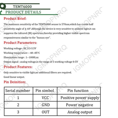 Temt6000 Light Sensor Professional Temt6000 Light Sensor Module For
