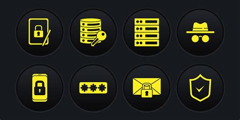 닫힌 자물쇠 시크릿 모드 비밀번호 보호 메일 메시지 비밀번호 서버 데이터 웹 호스팅 보안 키 방패 확인 표시 및 태블릿 아이콘으로 모바일을 설정합니다 벡터 건강관리와 의술에