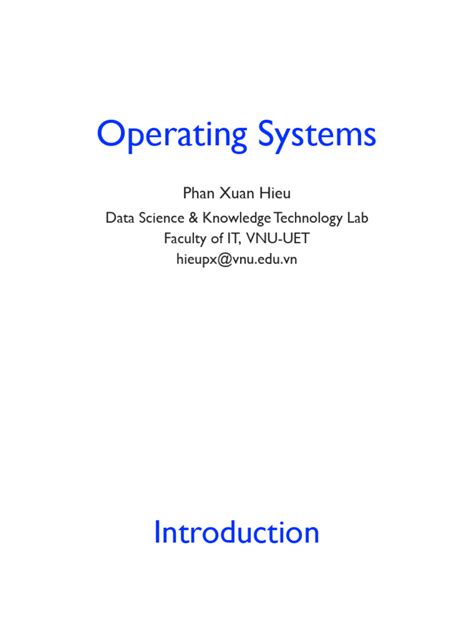 Lecture 01 Introduction Pdf Operating System Process Computing