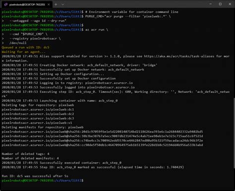 Purge Container Images From Azure Container Registry Acr On Demand Or