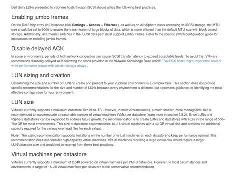 Iscsi Luns Dell Unity Vmware Vsphere Best Practices Dell
