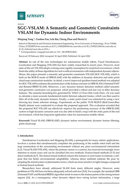 pdf sgc vslam a semantic and geometric constraints vslam for dynamic indoor environments