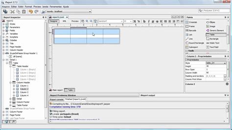 usando o componente table do ireport youtube