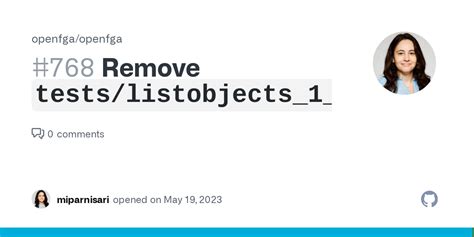 Remove Tests Listobjects Tests Yaml Issue Openfga Openfga GitHub