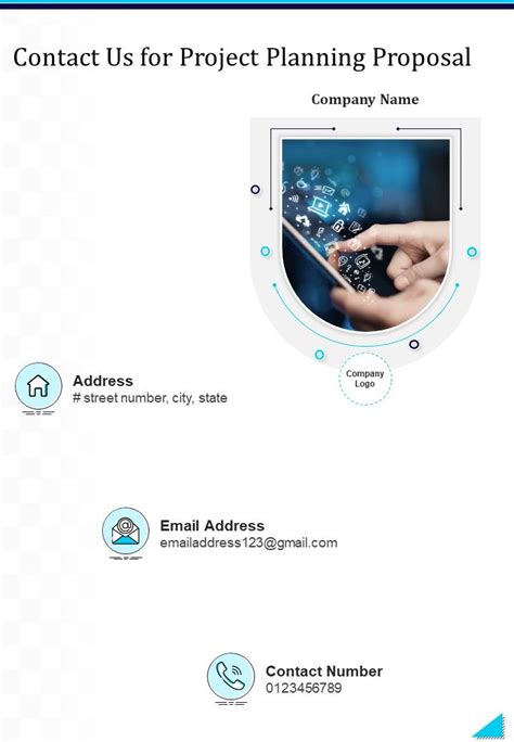 Contact Us For Project Planning Proposal One Pager Sample Example