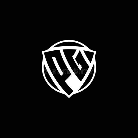 Pg Logo Monogram Triangle Shield And Circle Shape Stock Vector Illustration Of Alphabet